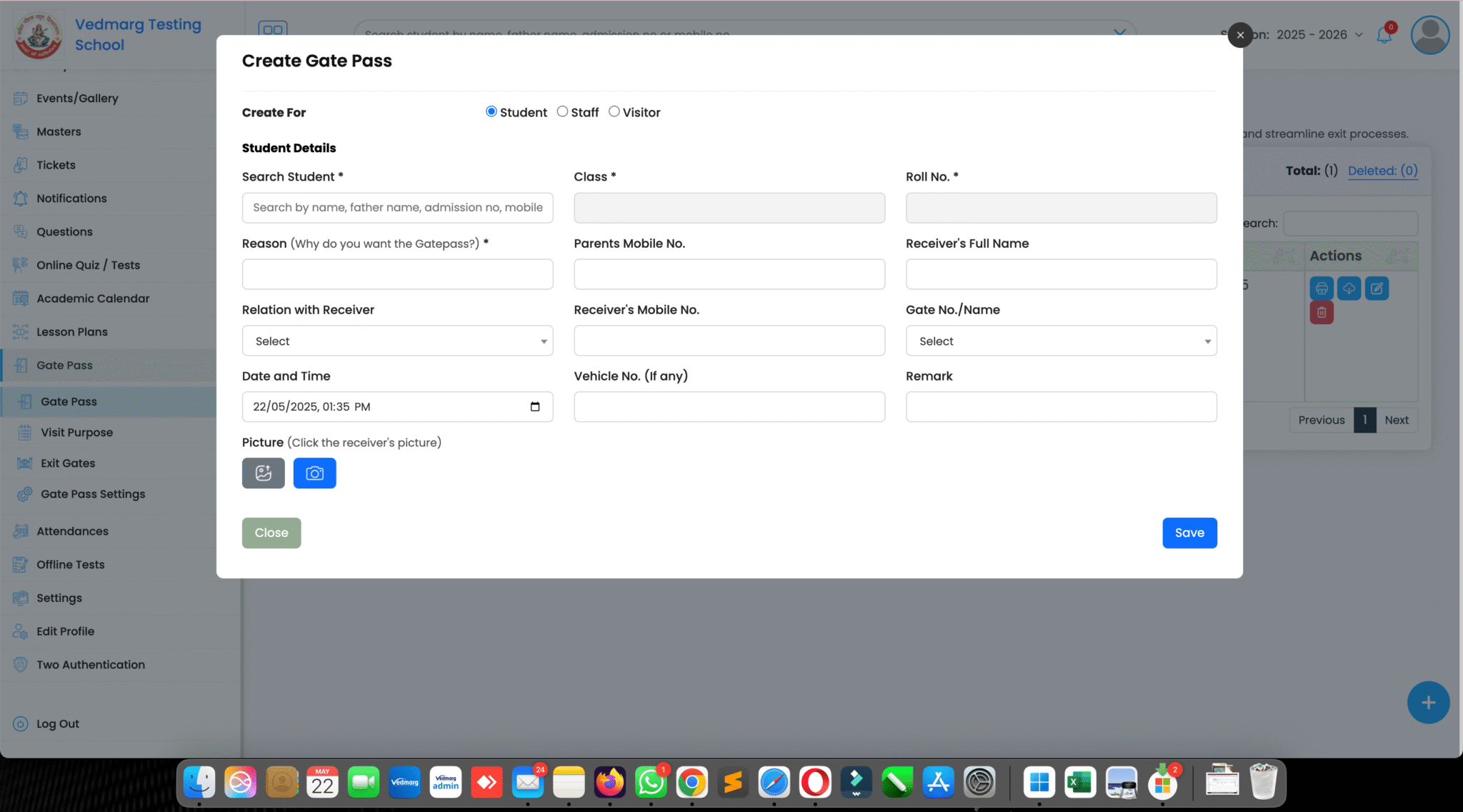 #1 OTP Based Gate Pass Management System - Staff, Visitor